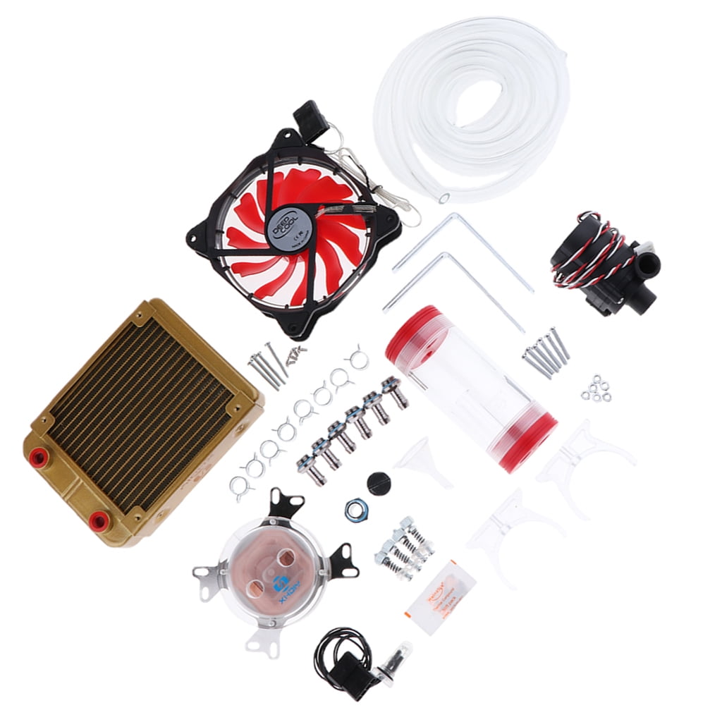 Buy Computer Water Cooling Kit 120 Radiator CPU GPU Block Cooler Pump ...