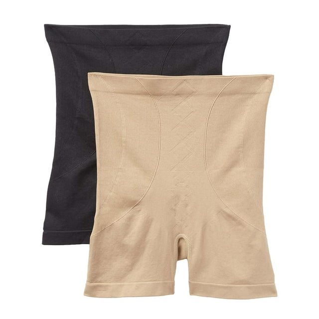 Instant Shaping Women's 2 Pack Seamless High Waist Boyshort Shapewear ...