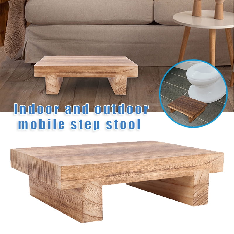 Wooden Bedside Step Stool for Indoor Outdoor Multipurpose Mobile ...