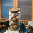 34 OZ/2 PCS Glass Storage Jar with Airtight Bamboo Wooden Lids, Vintage ...