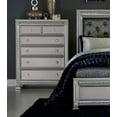 Modern 6pc Bedroom Queen Bed Button-Tufted Headboard Dresser Mirror ...