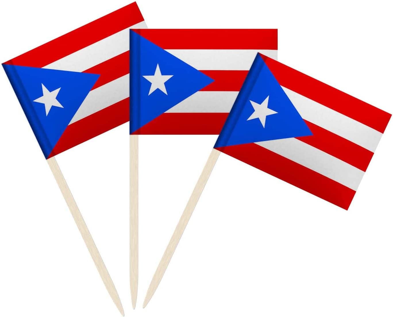 100 Pack Puerto Rico Flag Puerto Rican Toothpick Flags, Cocktail Picks ...