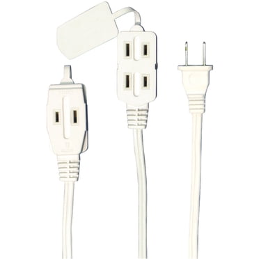 SlimLine 2236 Flat Plug Extension Cord, 2-Wire, 7-Foot, White - Walmart.com