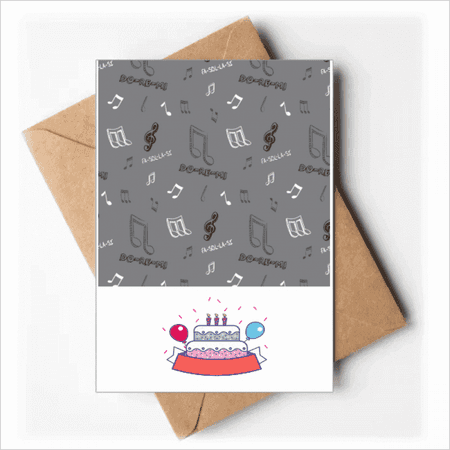 White Music Solfege Notes Happy Birthday Greeting Cards Envelopes Blank ...