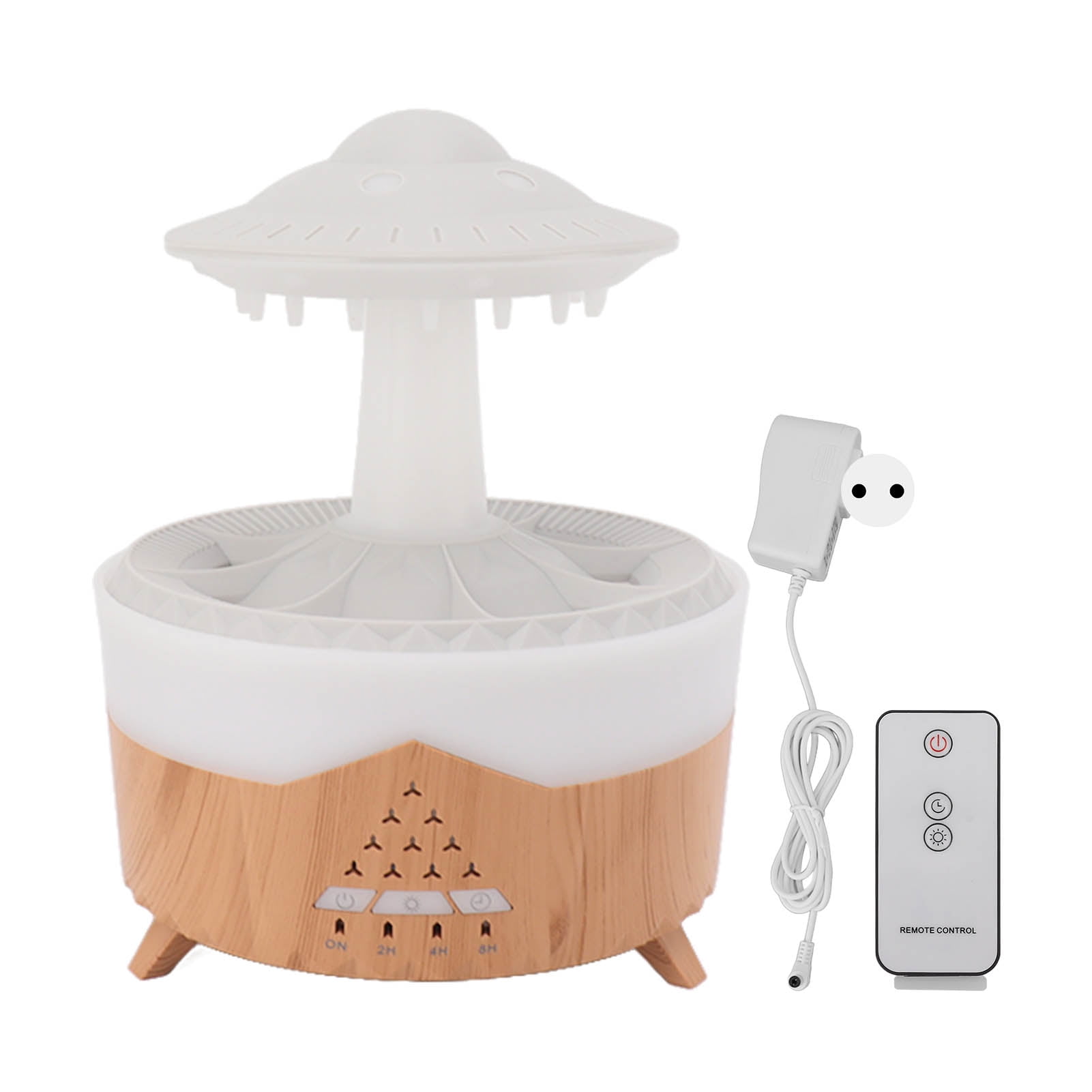 UFO Raindrop Humidifier with Colorful Lights Remote Control Timing ...