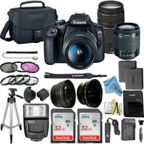 Canon EOS Rebel T7 DSLR Camera Bundle with 18-55mm & 75-300mm Lenses ...