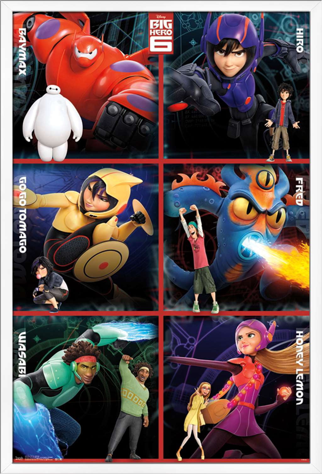 Disney Big Hero 6 - Heroes Wall Poster, 22.375" x 34", Framed - Walmart.com
