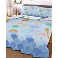 Blue Ocean Quilts Bedding Set Twin Size Shell Starfish Mermaid Fish ...