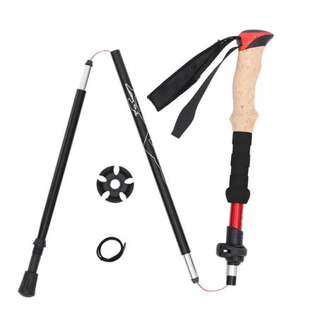 ALLOMN Aluminum Alloy Adjustable Trekking Poles Folding Rod Sticks ...
