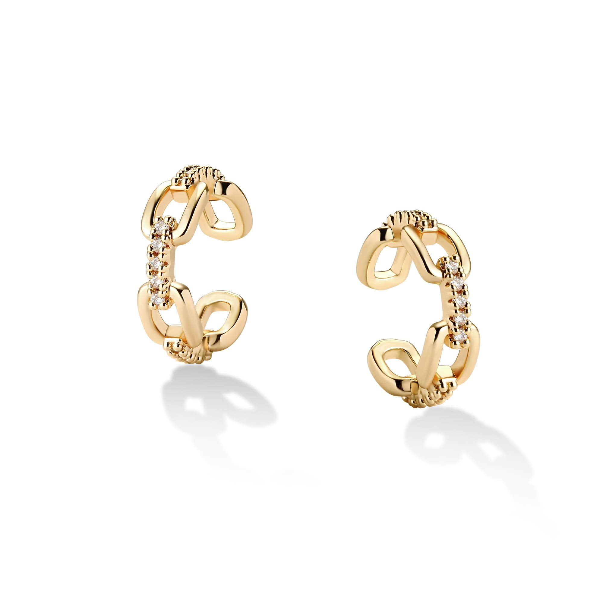 Valloey Rover 14K Gold Plated Wide Cuff Clip On Cartilage Huggie ...