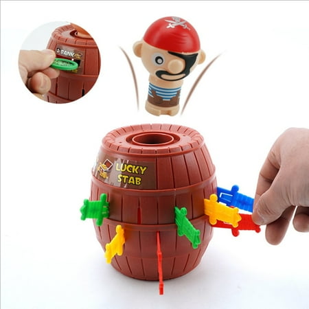 New Funny Pirate Barrel Toys Lucky Game Jumping Pirates Bucket Sword ...