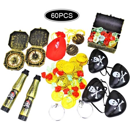 Pirate party supplies and pirate favor toy bundles. 60 piece complete ...