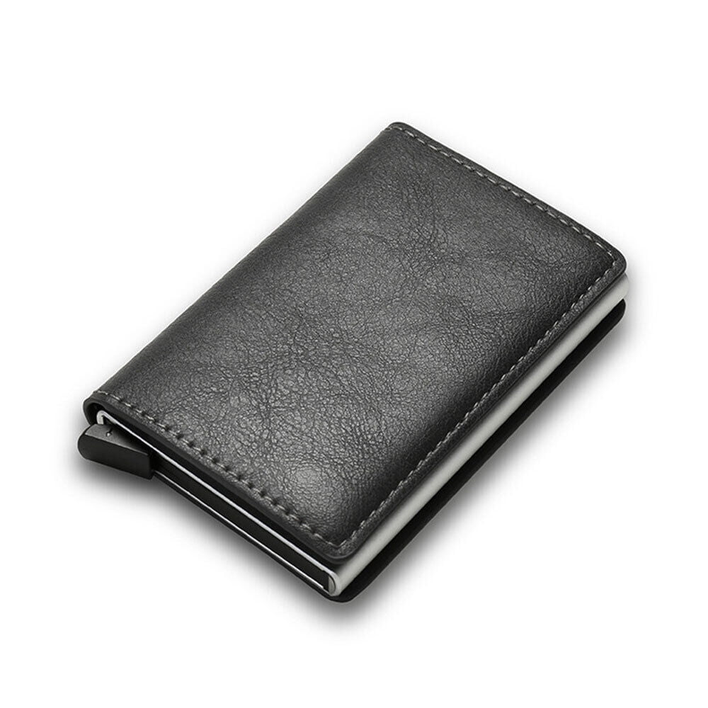 Slim ID Credit Card Holder RFID Blocking Leather Mens Wallet Carbon ...