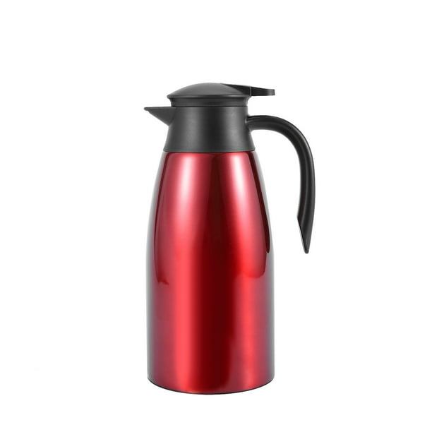 Red 304 Stainless Steel 2L Thermal Flask Vacuum Insulated Water Pot Coffee Tea Milk Jug Thermal ...