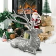 Costway Sitting Reindeer Statue Christmas Decor Statue Aluminum 17.5" x ...