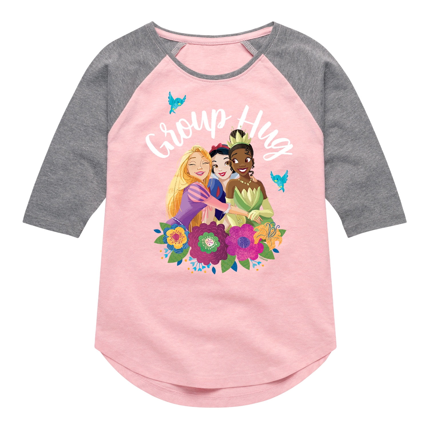 Disney Princess - Group Hug - Toddler And Youth Girls Raglan Graphic T ...