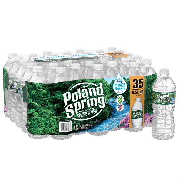 POLAND SPRING 100% Natural Spring Water, 8-ounce Mini Bottles - Pack of ...