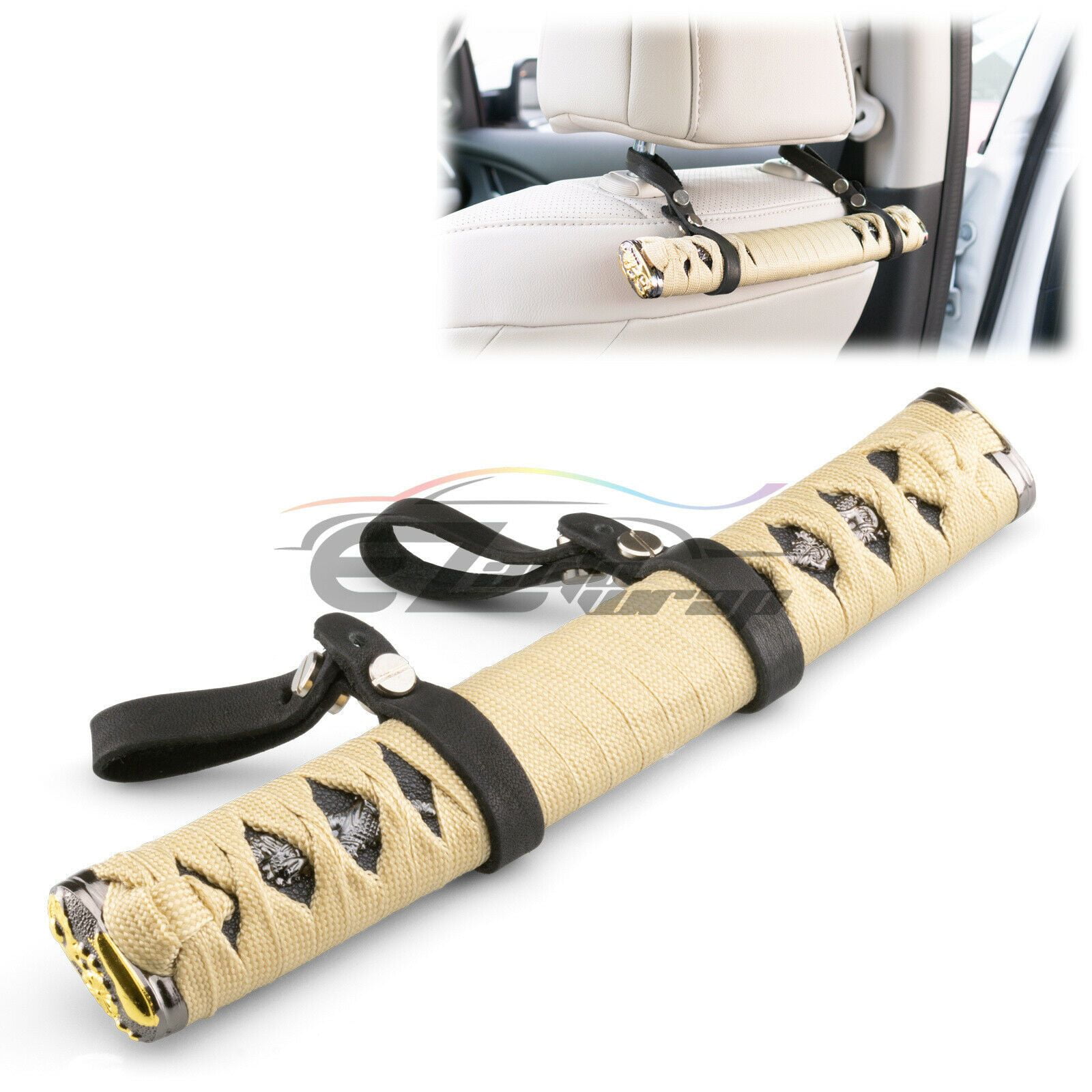 Universal Gold Black Samurai Headrest Handles Hand Grip Grab Rear Seat ...