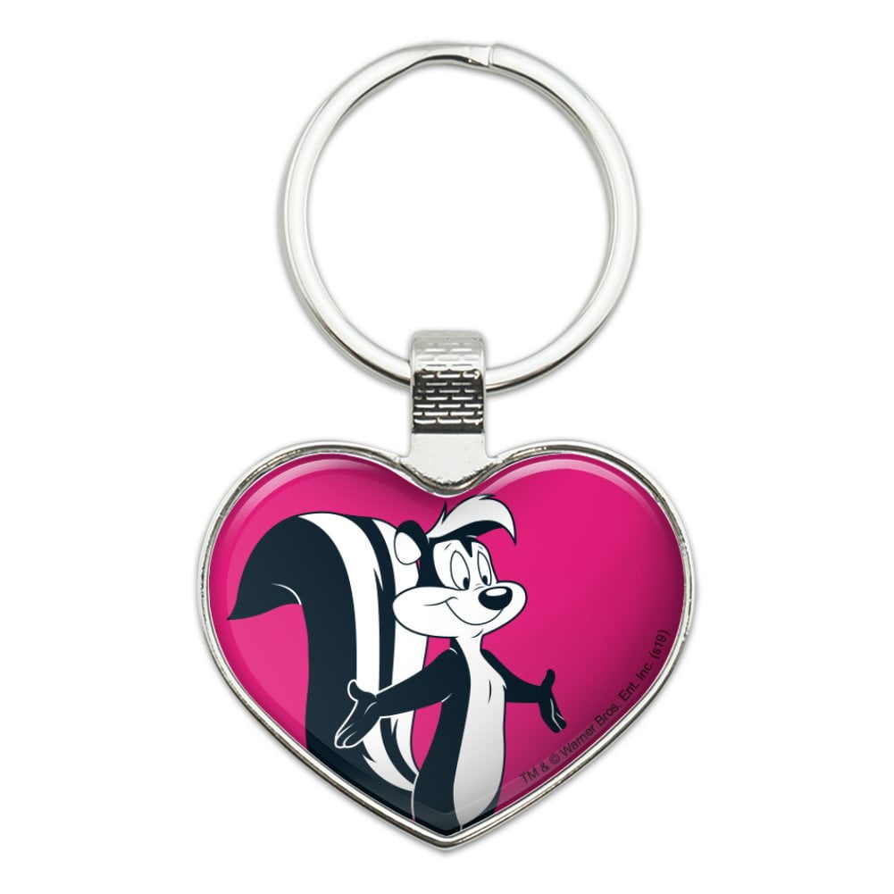 Looney Tunes Pepe Le Pew Keychain Heart Love Metal Key Chain Ring ...