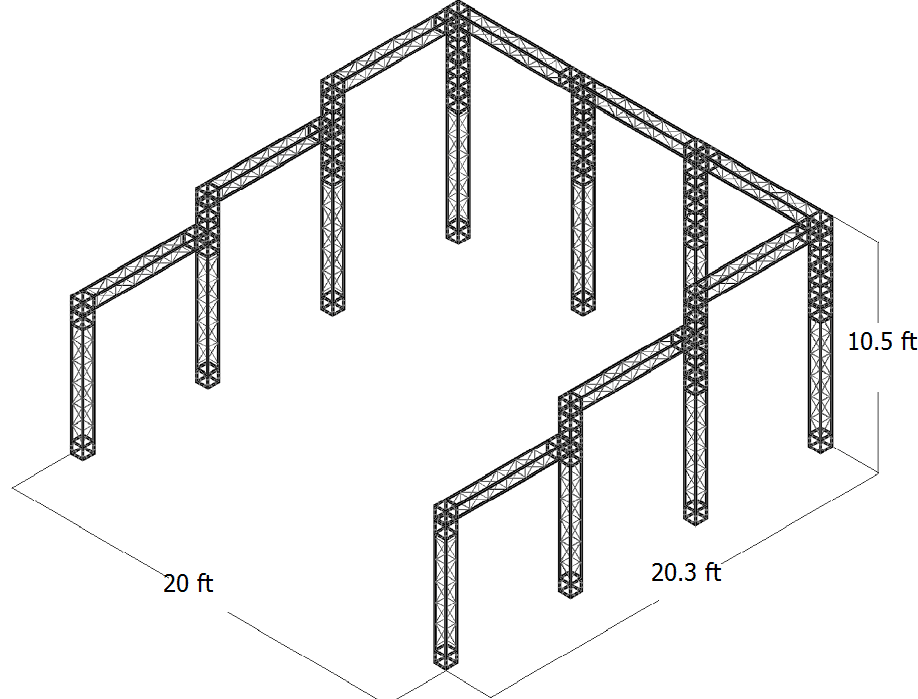 Trade Show Booth Trusses DJ Stage 20ftx20.3ftx10.5ft Metal Black Truss ...