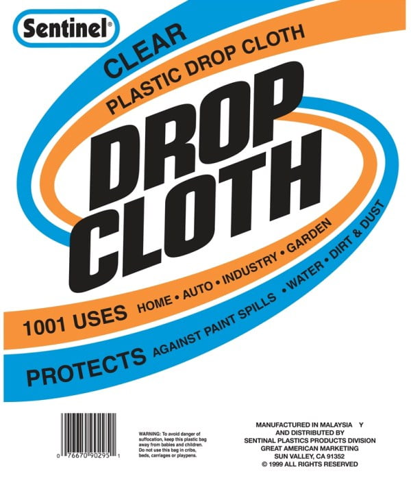 Gam Dc90121 10' X 20' Sentinel® Clear Plastic Drop Cloths - Walmart.com
