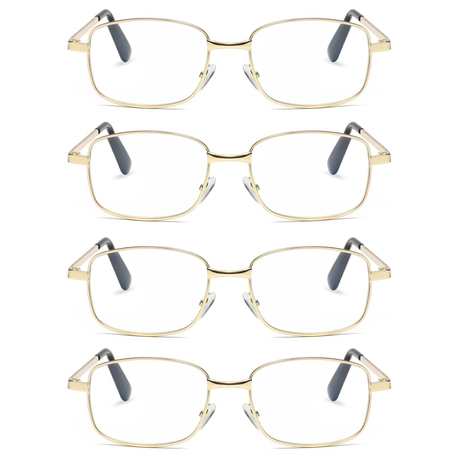 4 Pairs Mens Womens Metal Frame Clear Lens Reading Glasses Fashion ...