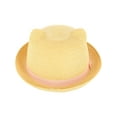 CTM Girl's Smiling Kitty Face Straw Sun Hat - Walmart.com