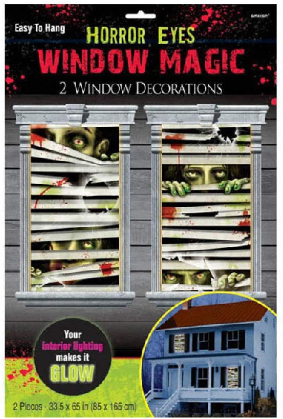 Fancy Me Halloween Creepy Scary House Window Sticker Zombie Peeking ...