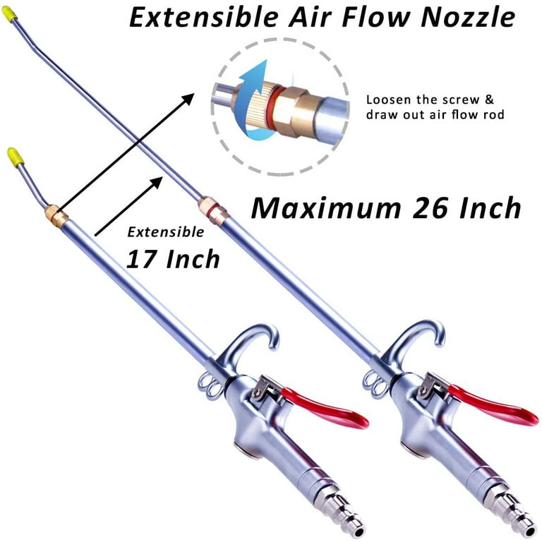 Blow Gun High Volume Air With Rubber Guard Aluminum Air Flow Nozzle ...