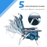 Patiojoy 2 Pack of Folding Beach Chair Portable Backpacking Chair with ...
