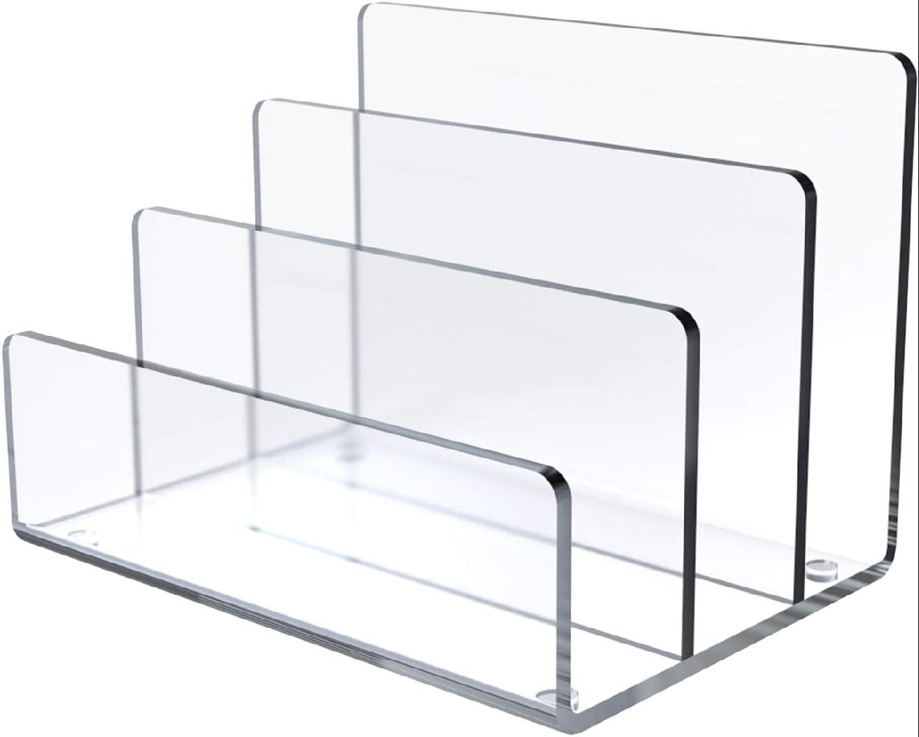 Clear Acrylic File Holder, Vertical Desktop Organizer, Office File ...