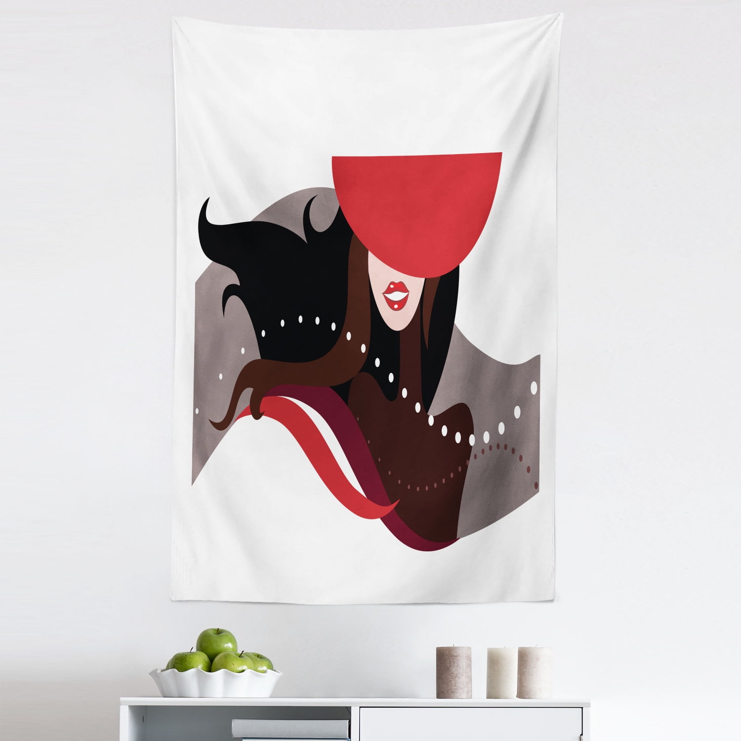 Women Tapestry, Abstract Waves and Modern Lady Fashion Themed ...
