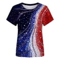 Conairie Womens 4th of July Shirts Relaxed Fit Crew Neck Short Sleeve ...