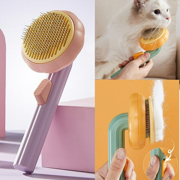 One Lilac Cat Dog Brush, for Cat Self-cleaning Brush for Cat Dog Long ...