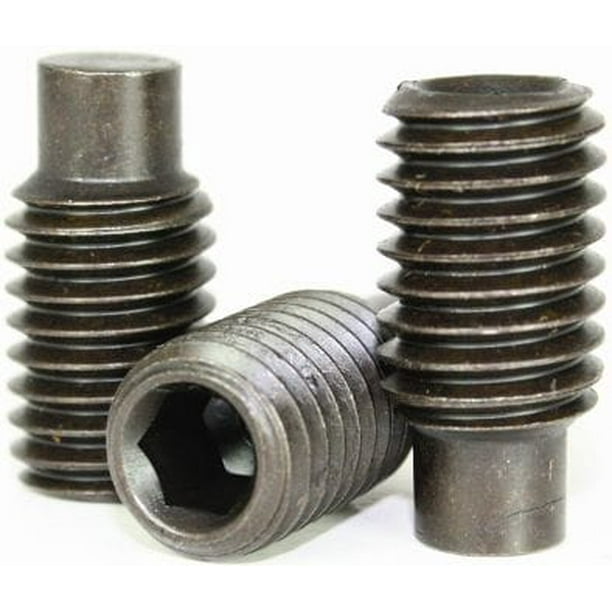 Socket Set Screws, Full Dog Point, 3/8-24 x 1", Alloy Steel, Black ...