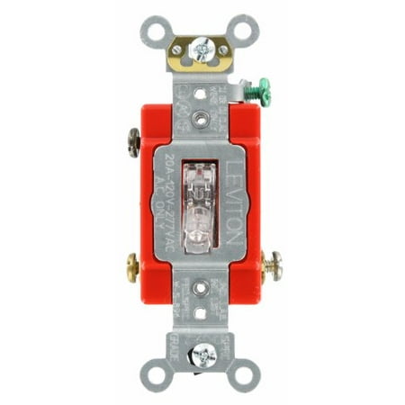 Leviton 1221-PLC 20-Amp, 120 Volt, Toggle Pilot Light, Illuminated On ...