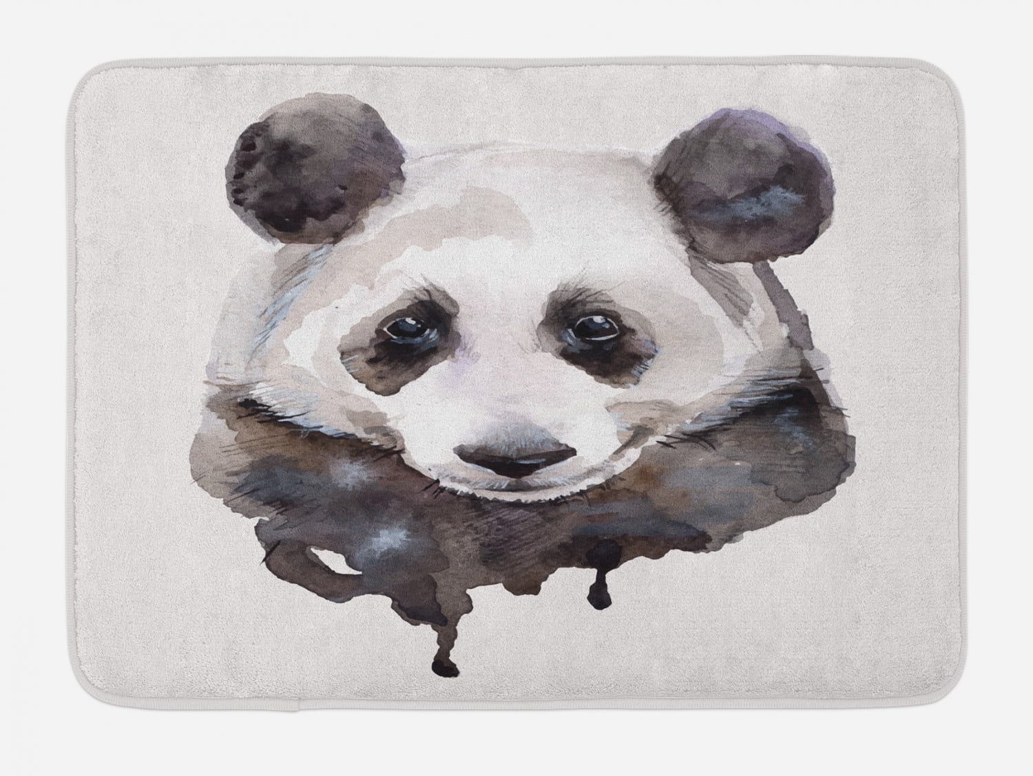 Animal Bath Mat, Watercolor Cute Panda Bear Animal Asian Wildlife Zoo ...