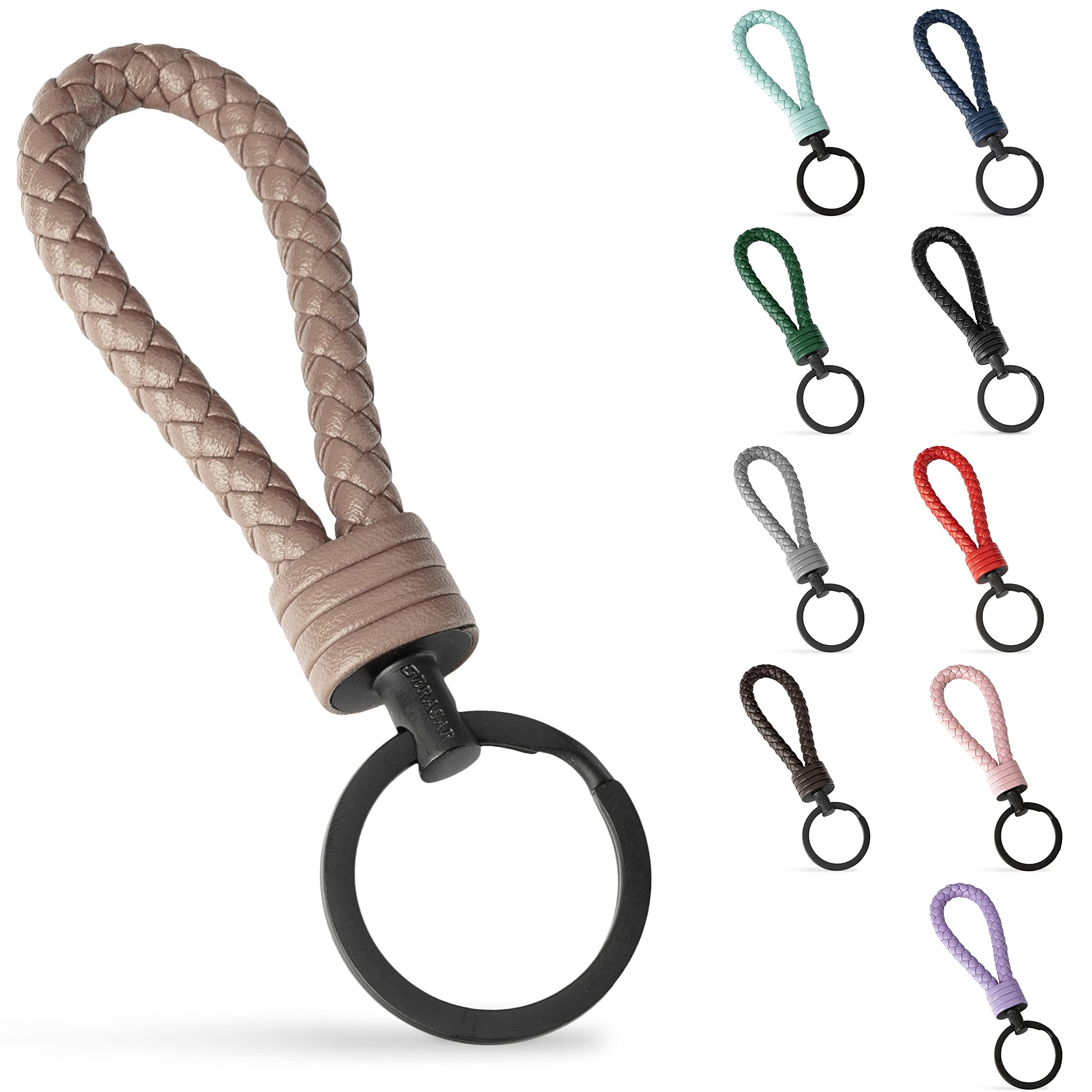 SERASAR Leather Keyring [Strong] Camel Key Chain Womens Keychain Best ...