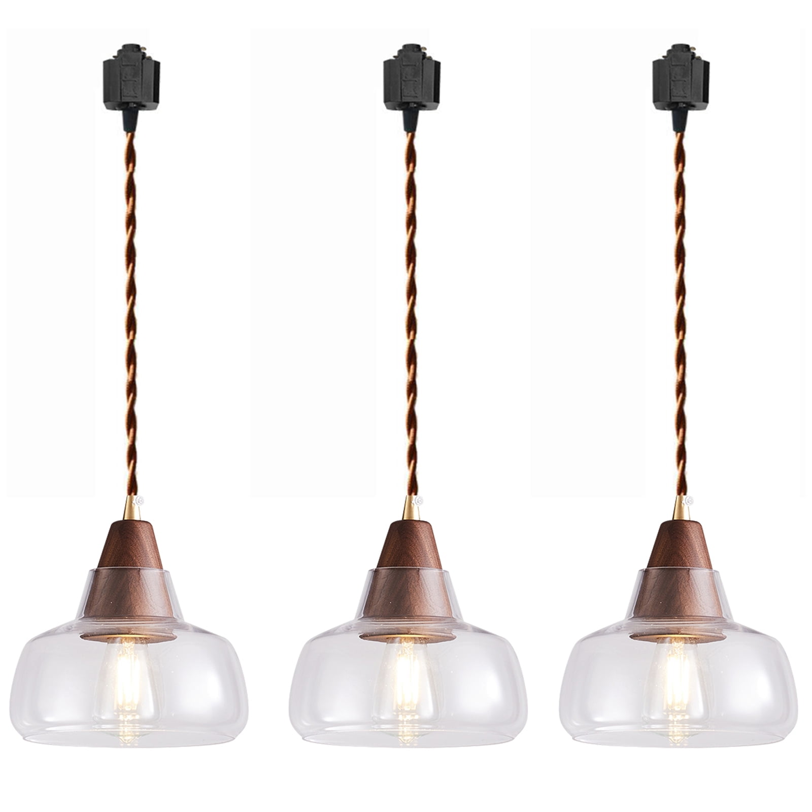 Kiven H Track Pendant Lightning, 3 Lights Modern H Track Lighting Glass ...