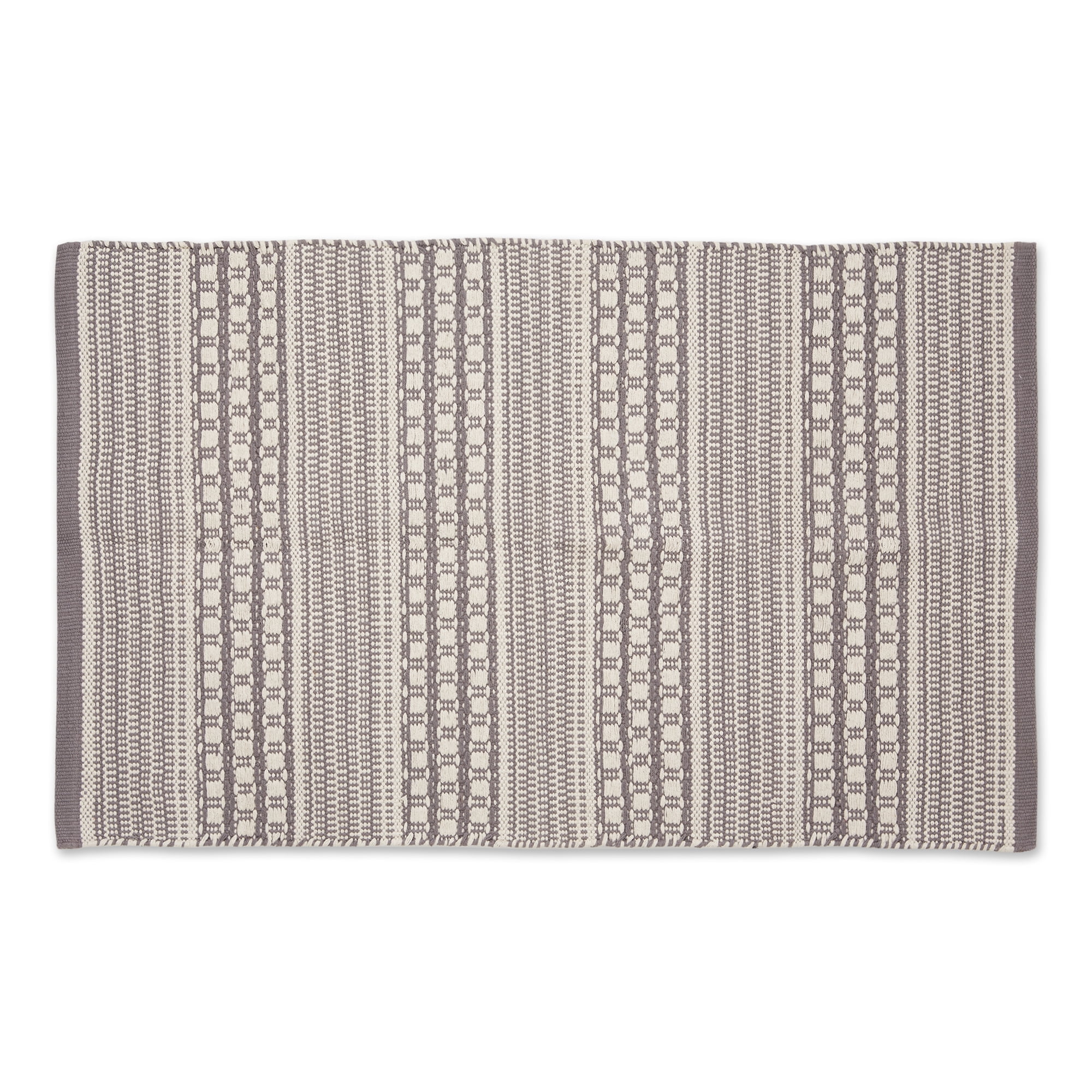 DII Gray Dobby Stripe Hand-Loomed Rug 2x3 Ft - Walmart.com