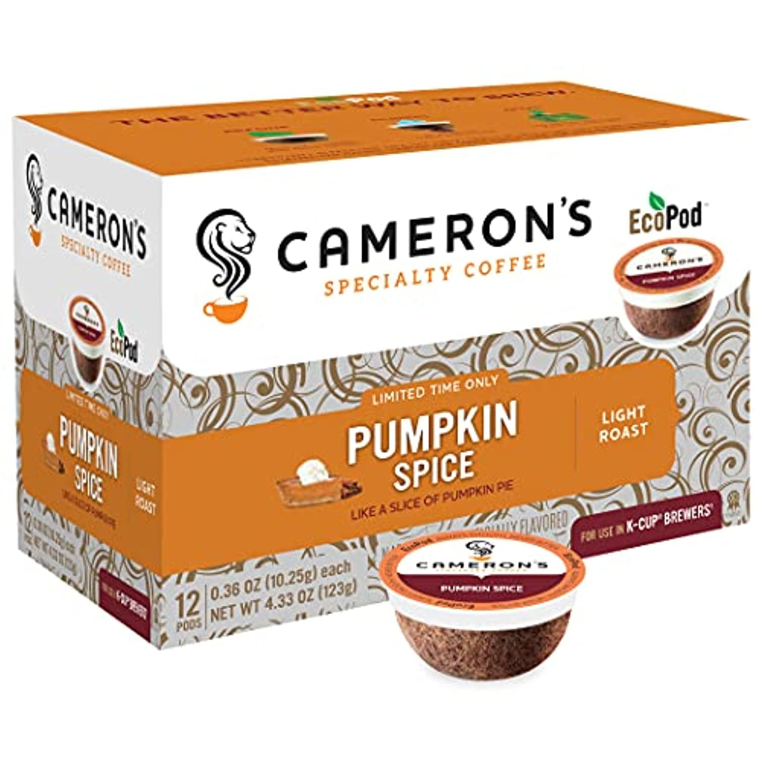 Cameron's Coffee Holiday Single Serve Pods, Flavored, Pumpkin Spice, 12 ...