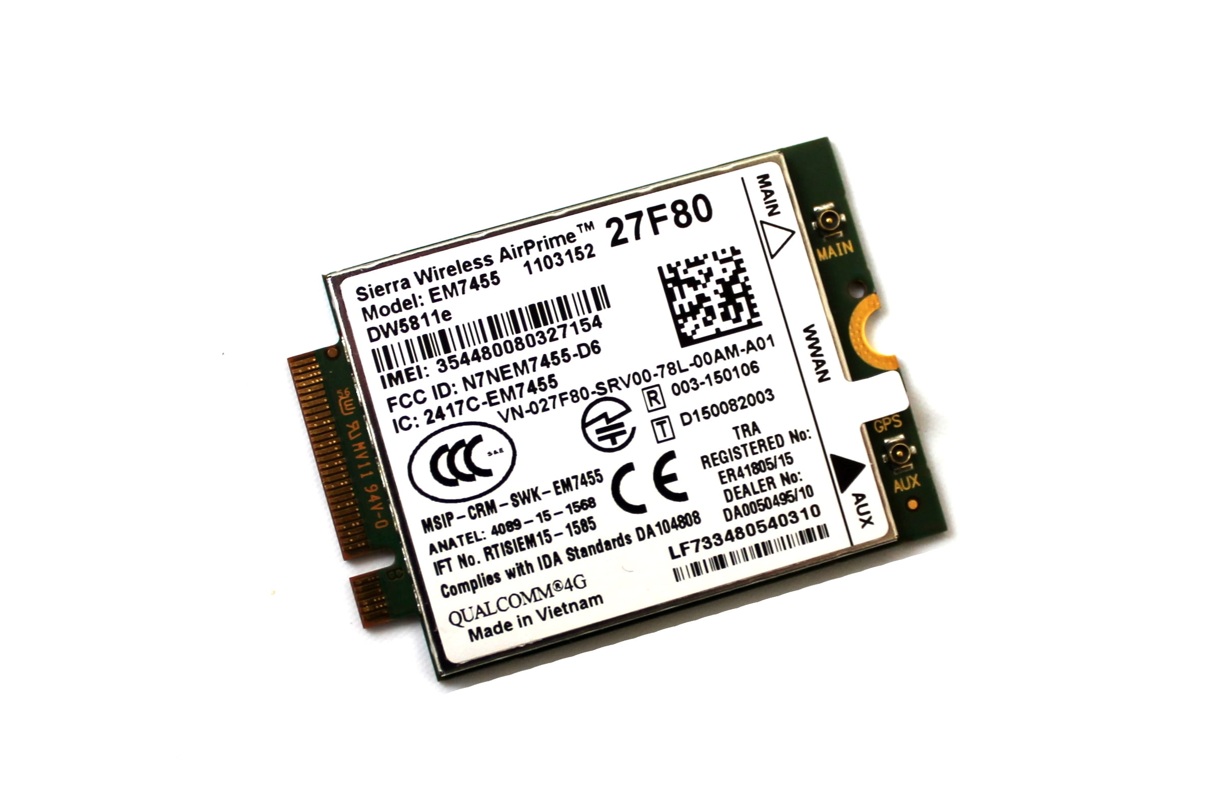 27F80 Dell Genuine OEM Sierra Wireless AirPrime EM7455 4G Wireless Card ...