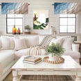 Abstract Geometric Valance Curtains for Windows, Blue Brown Gradient ...