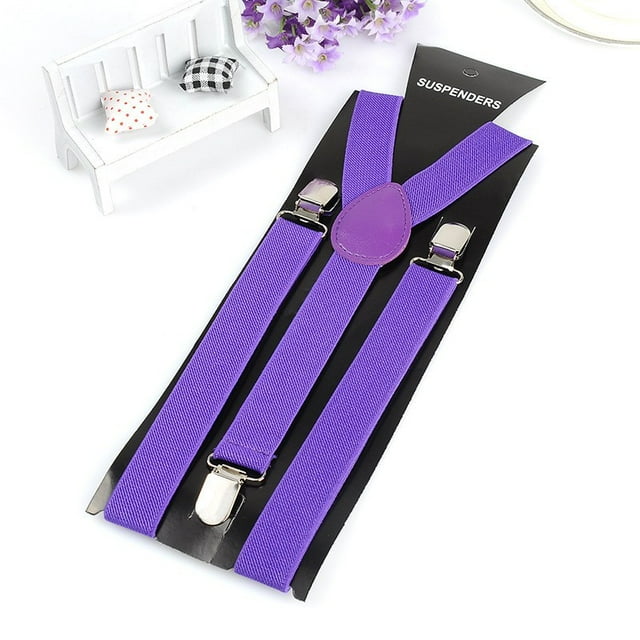 ALSLIAO Women Men Elastic Suspenders Black Adjustable Braces Y-Back ...