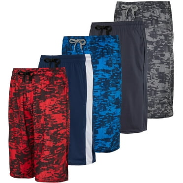 Real Essentials Boys Mesh Performance 5-Pack Shorts with Pockets, Sizes ...