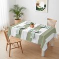 Sage Green Striped Table Cloth, Waterproof Tablecloth for Rectangle ...