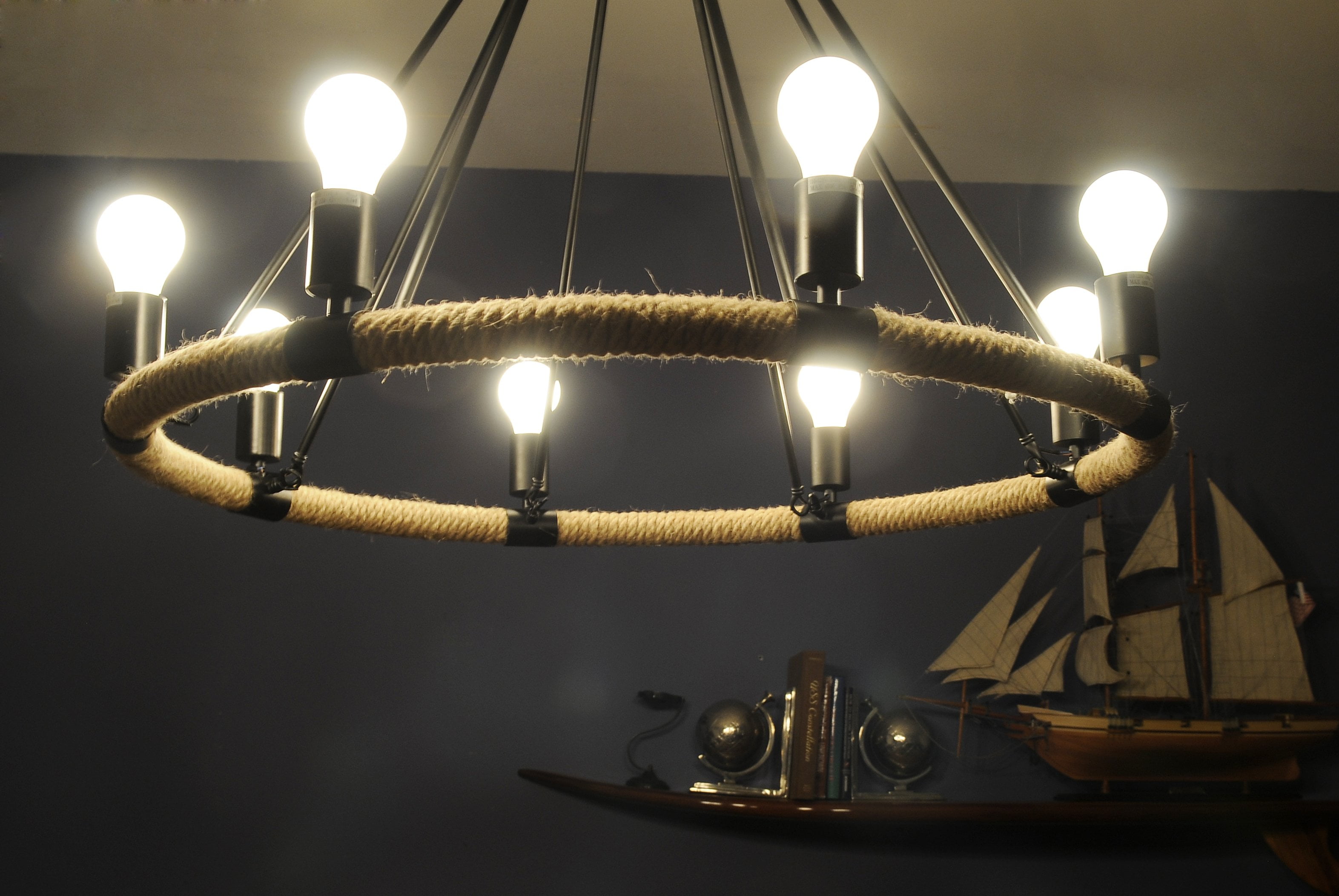 Rope Pendant Lamp - 8 Bulbs - Walmart.com