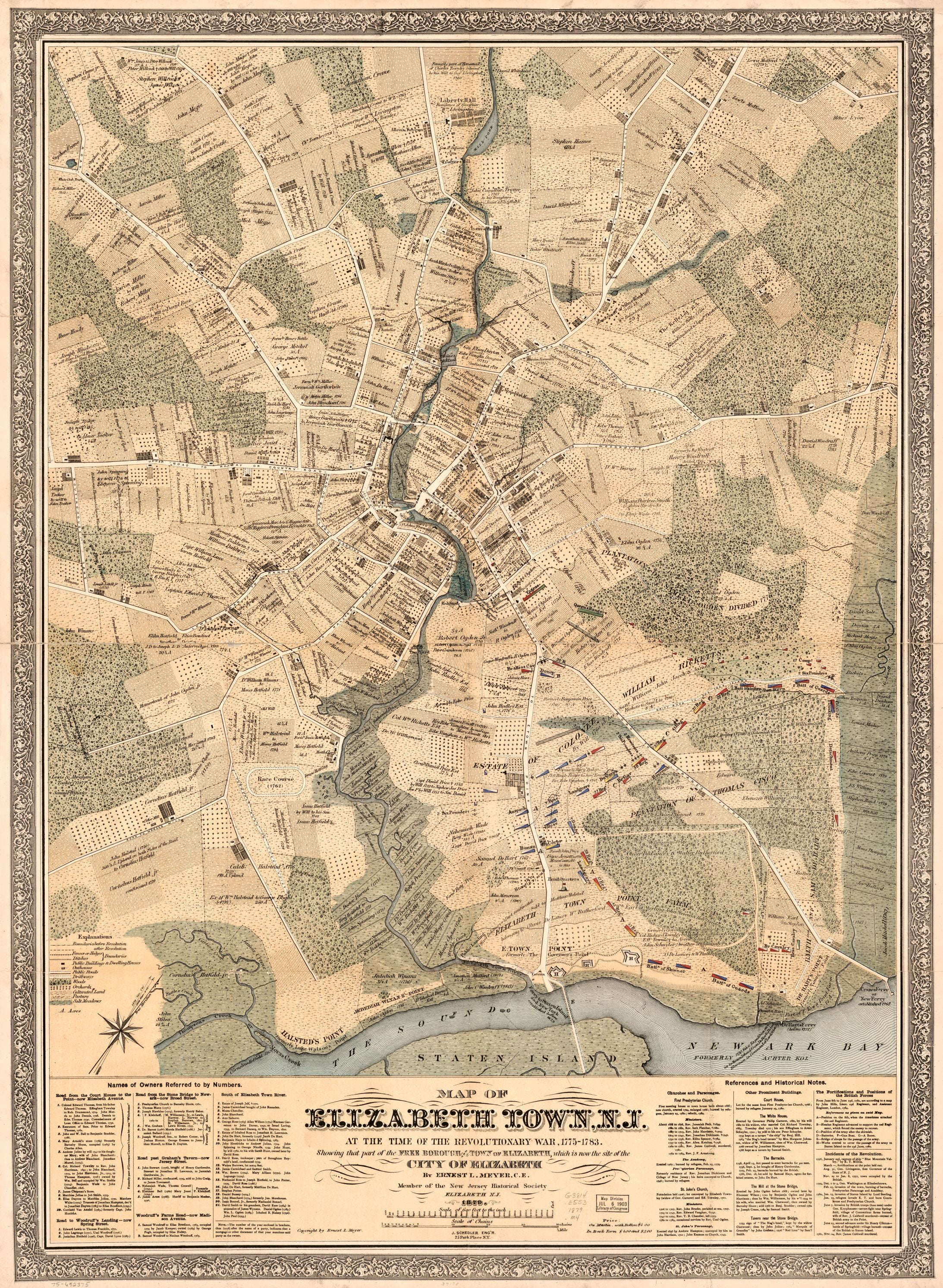 LAMINATED POSTER20x30 Map Of Elizabeth Town N J At The Time Of The laminated-poster20x30-map-of-elizabeth-town-n-j-at-the-time-of-the