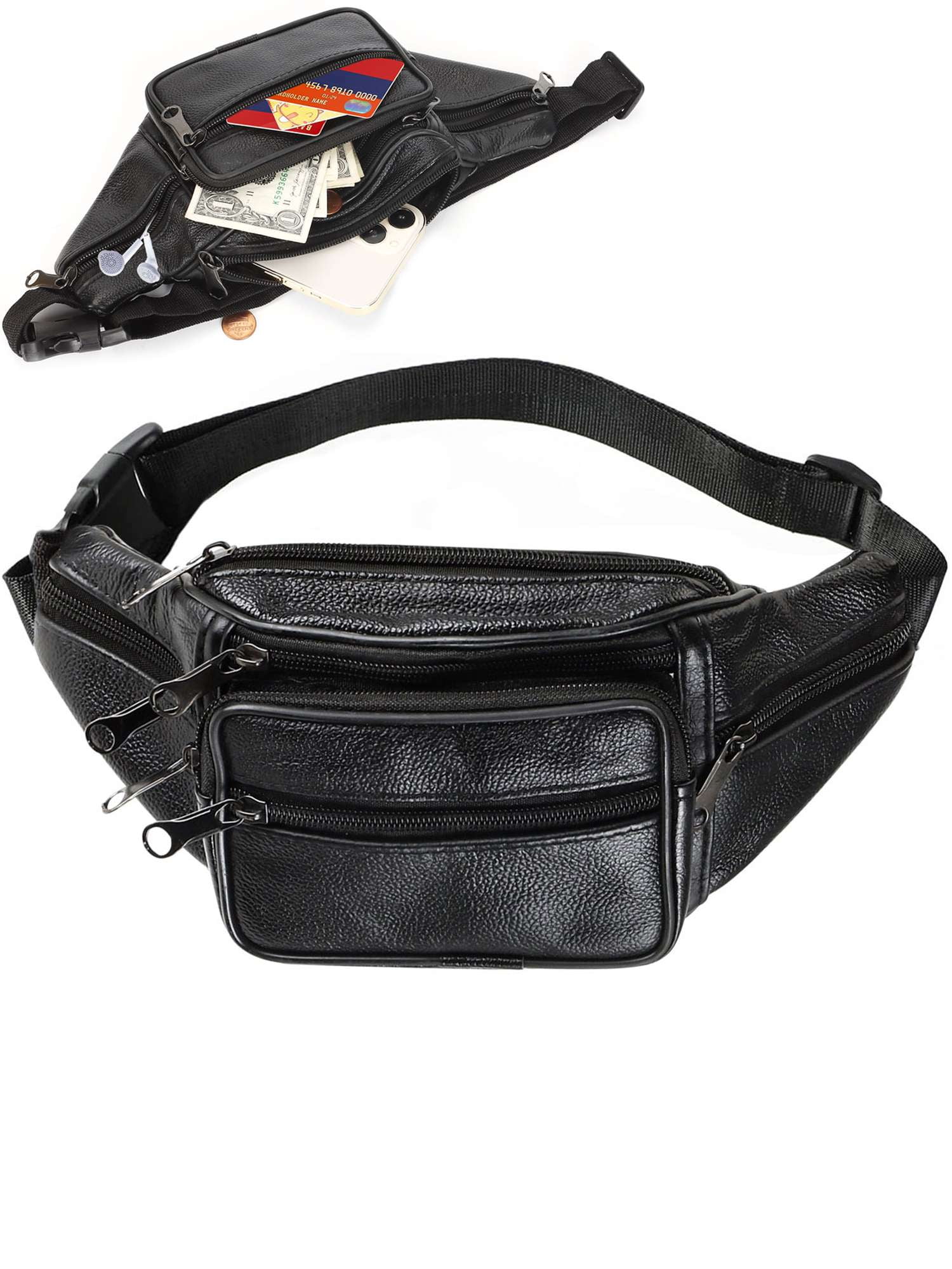 Gustave Leather Fanny Pack Waist Bag for Men Women Waterproof Bum Bags ...