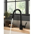 Moen Adler Matte Black Single Hole One-Handle Pull Down Kitchen Faucet ...